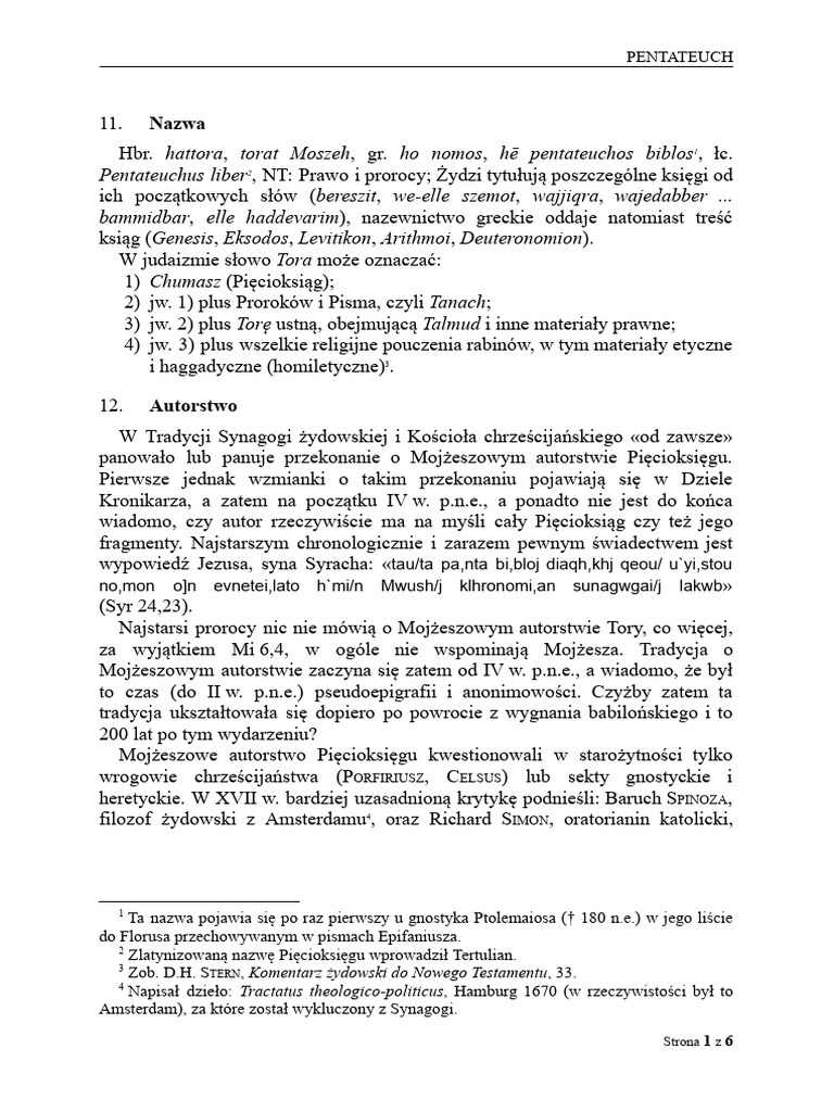 PENTATEUCH Wstęp | PDF