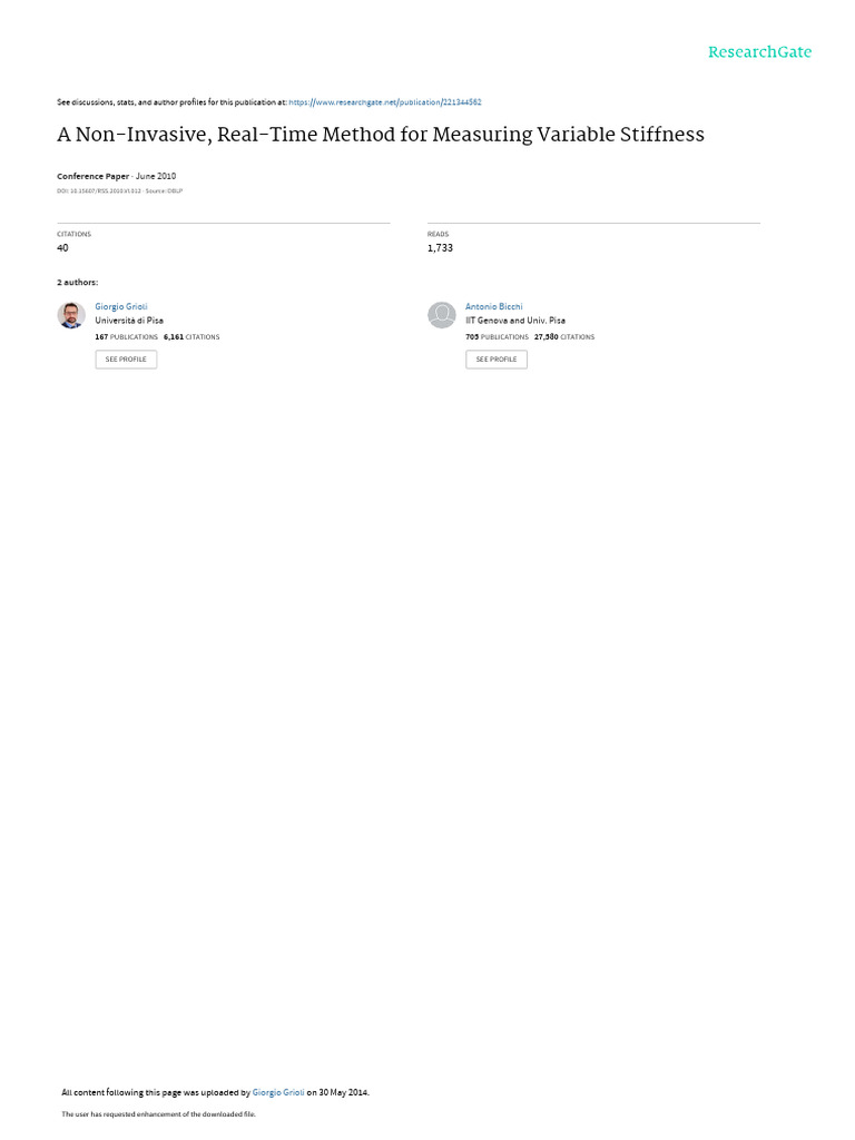 A Non-Invasive Real-Time Method For Measuring Vari | PDF | Force ...