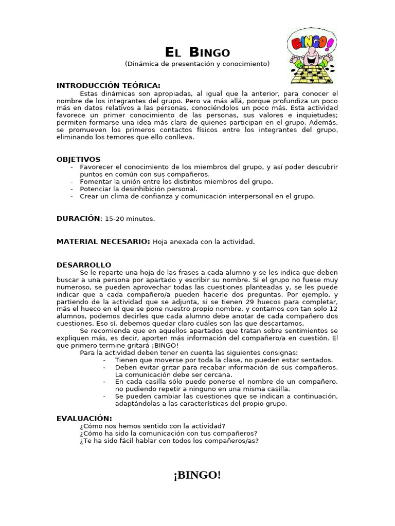 BINGO. Encuentra A Alguien Que... - Presentanción | PDF