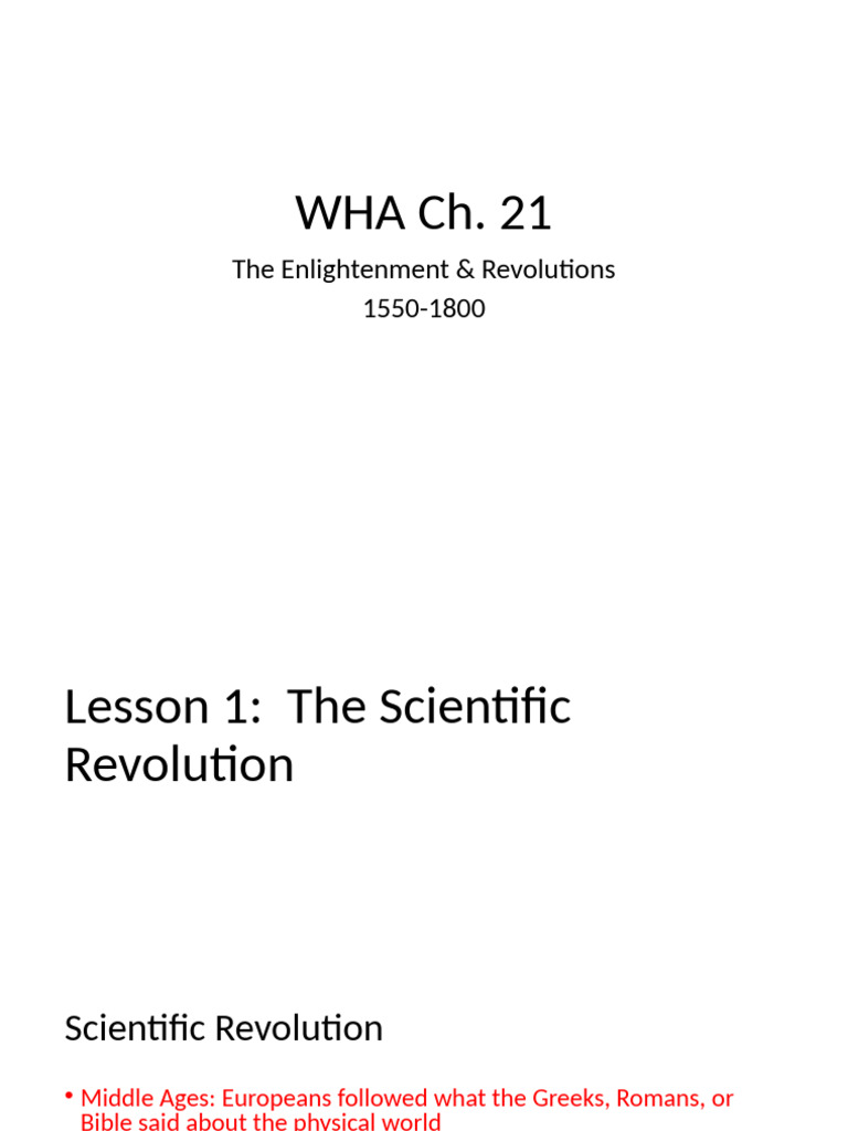 WHA Ch. 21 The Enlightenment & Revolutions PP | PDF | Heliocentrism ...