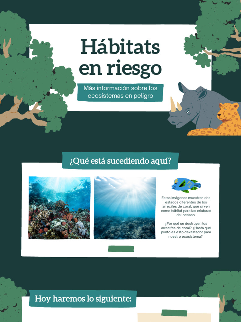 Presentación de ciencias sobre ecosistemas y hábitats en riesgo de ...