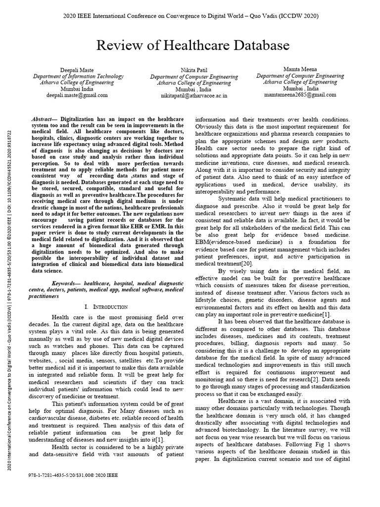 RP 1 | PDF | Electronic Health Record | Health Care