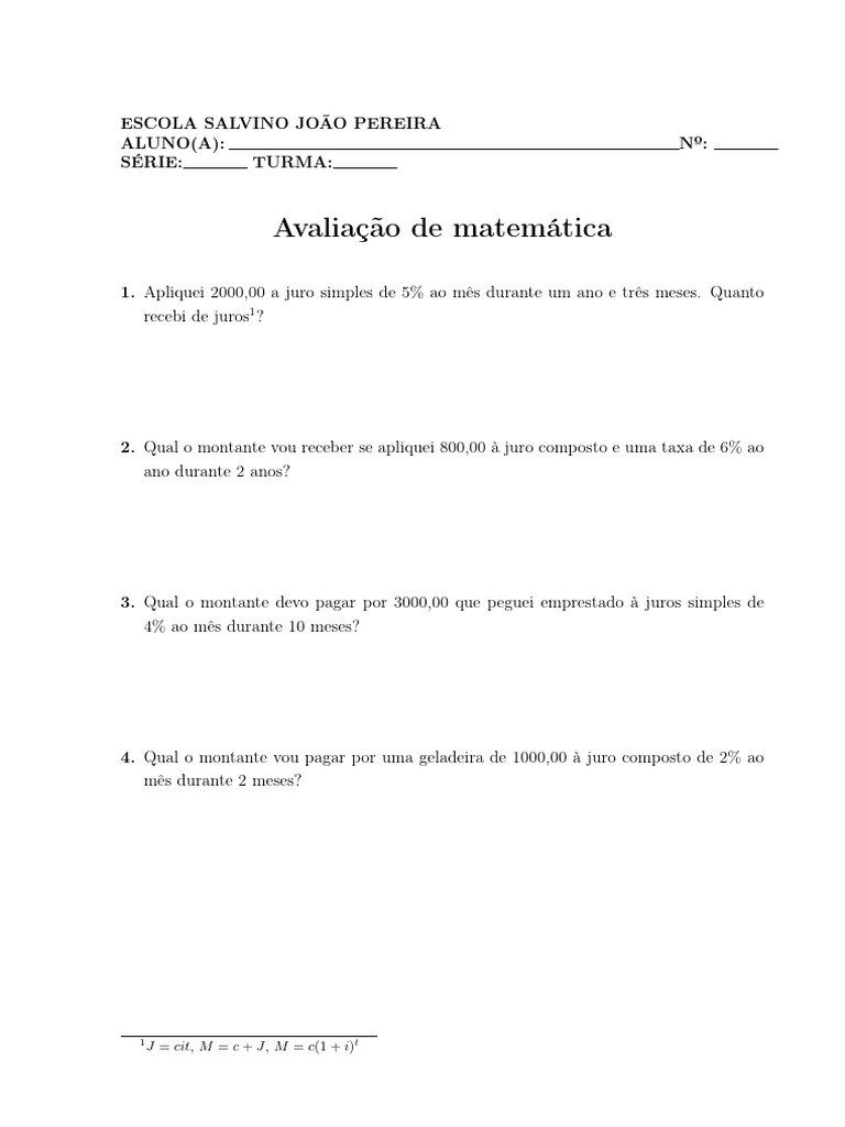 Prova de Matemática - UFT | PDF