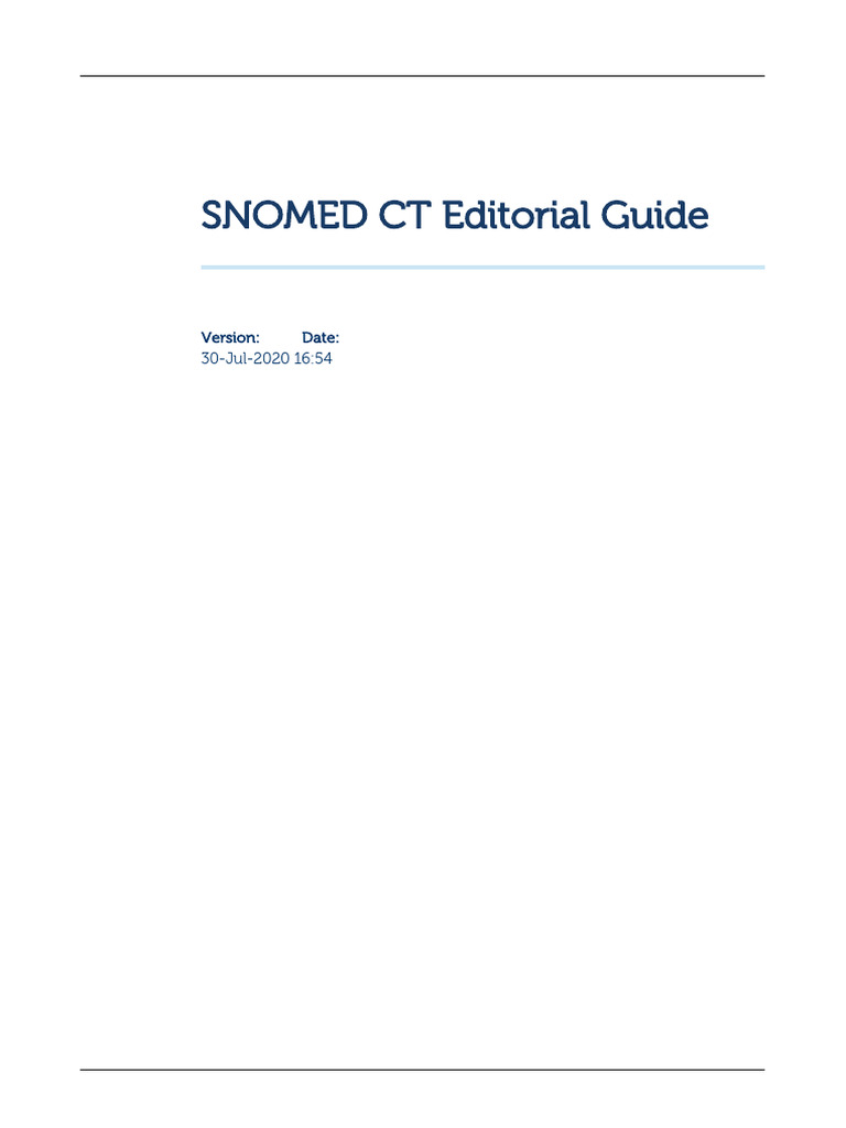 SNOMED CT Editorial Guide | PDF | Clinical Medicine | Medical Specialties