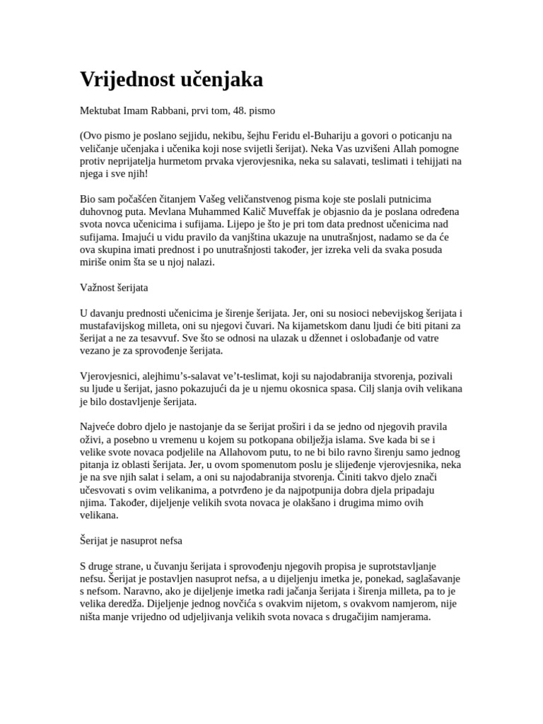 Vrijednost Učenjaka | PDF