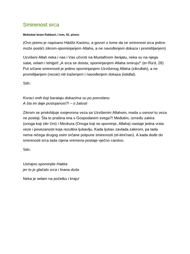 Smirenost srca | PDF