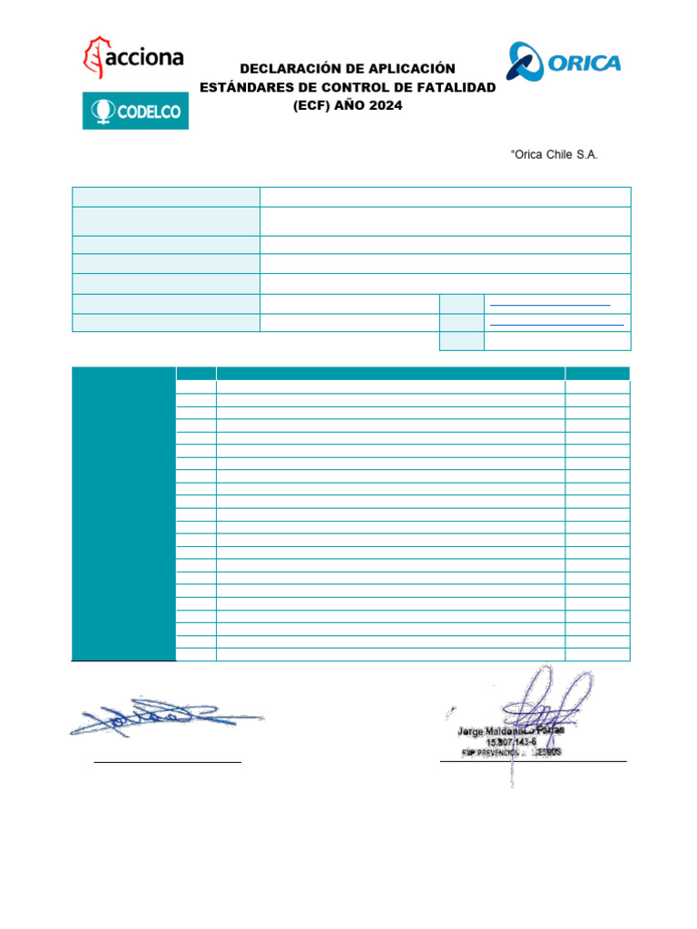 Anexo 8 Declaracion Ecf 2024 Orica-Carén | PDF