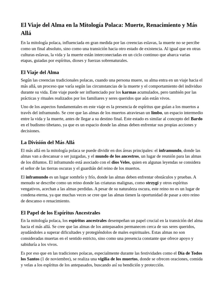 Viaje del Alma en Mitología Polaca | PDF | Alma | Escatología