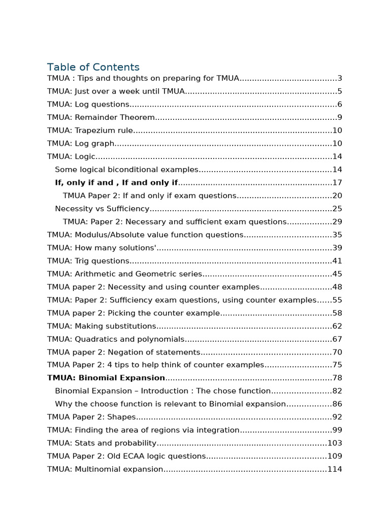 TMUA Theory and Paper Discussion | PDF | If And Only If | Function ...