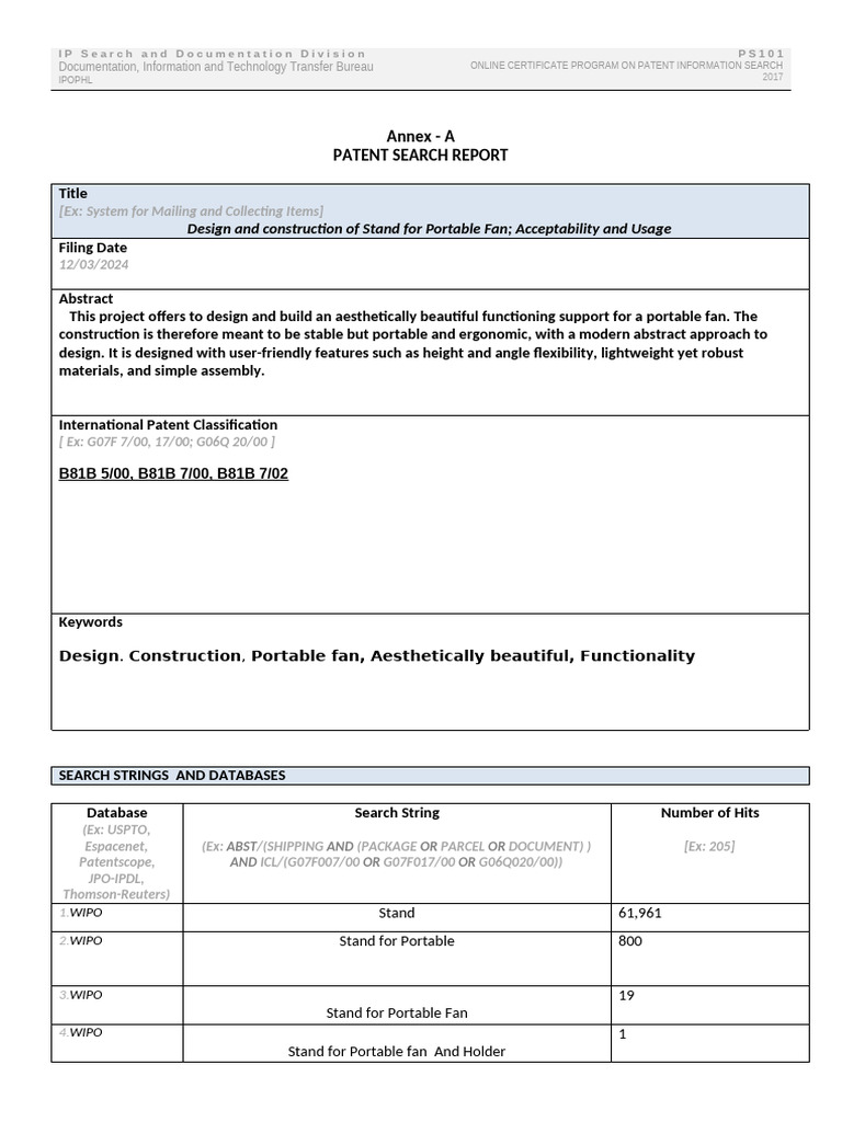 05 Search Report Format v2 SR Tobi | PDF | Intellectual Property Law ...