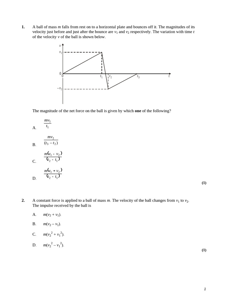 Momentum Practice With MS | PDF | Momentum | Force