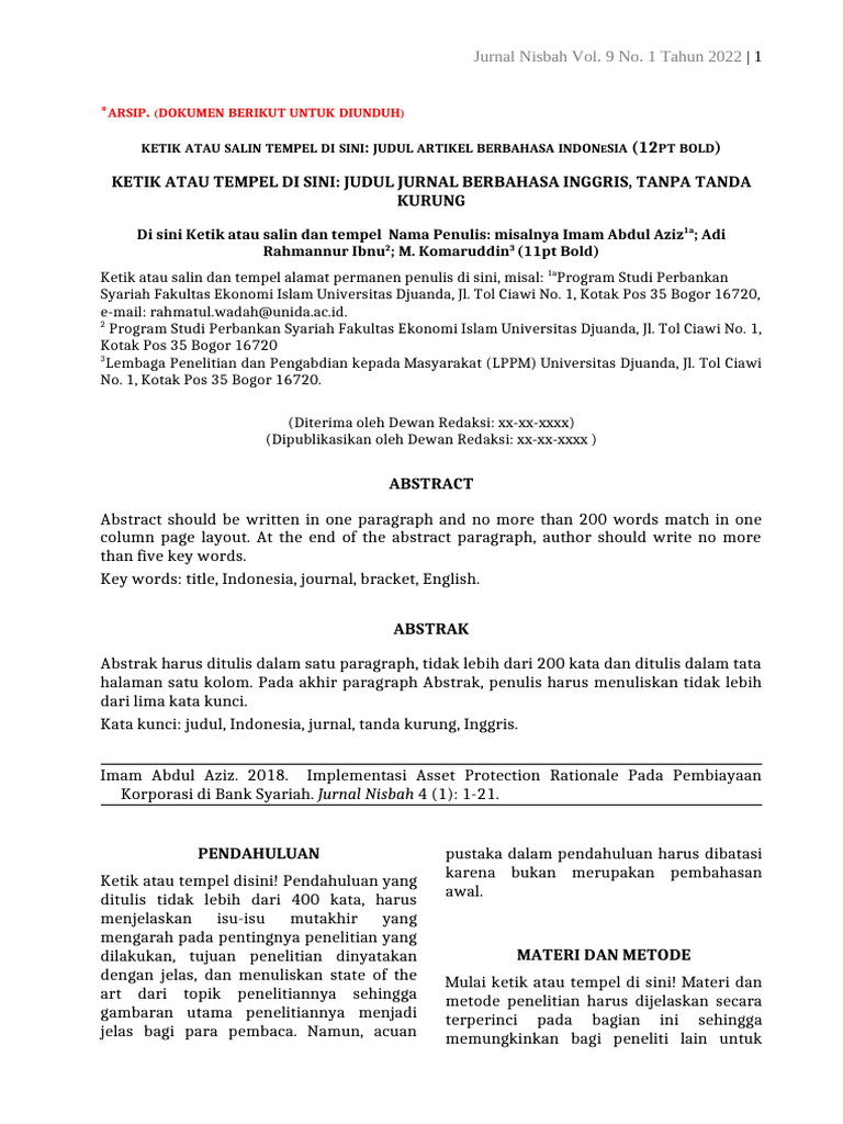 Panduan Penulisan Artikel Jurnal | PDF