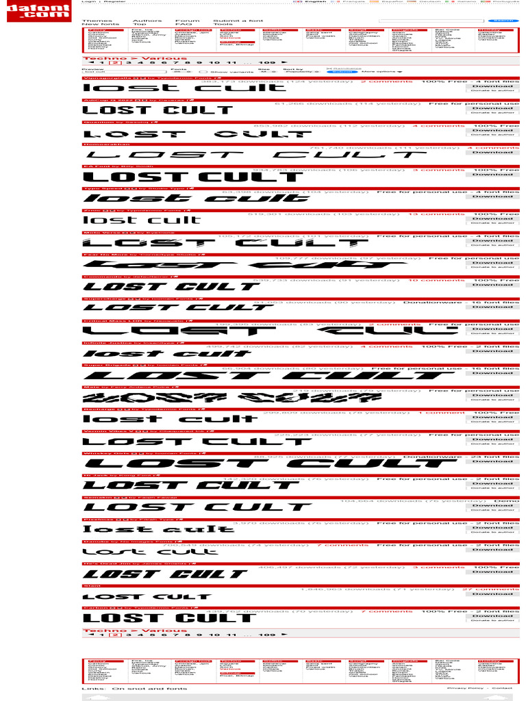 Techno Various Fonts Dafont - Com 3 | PDF | Typefaces | Serif