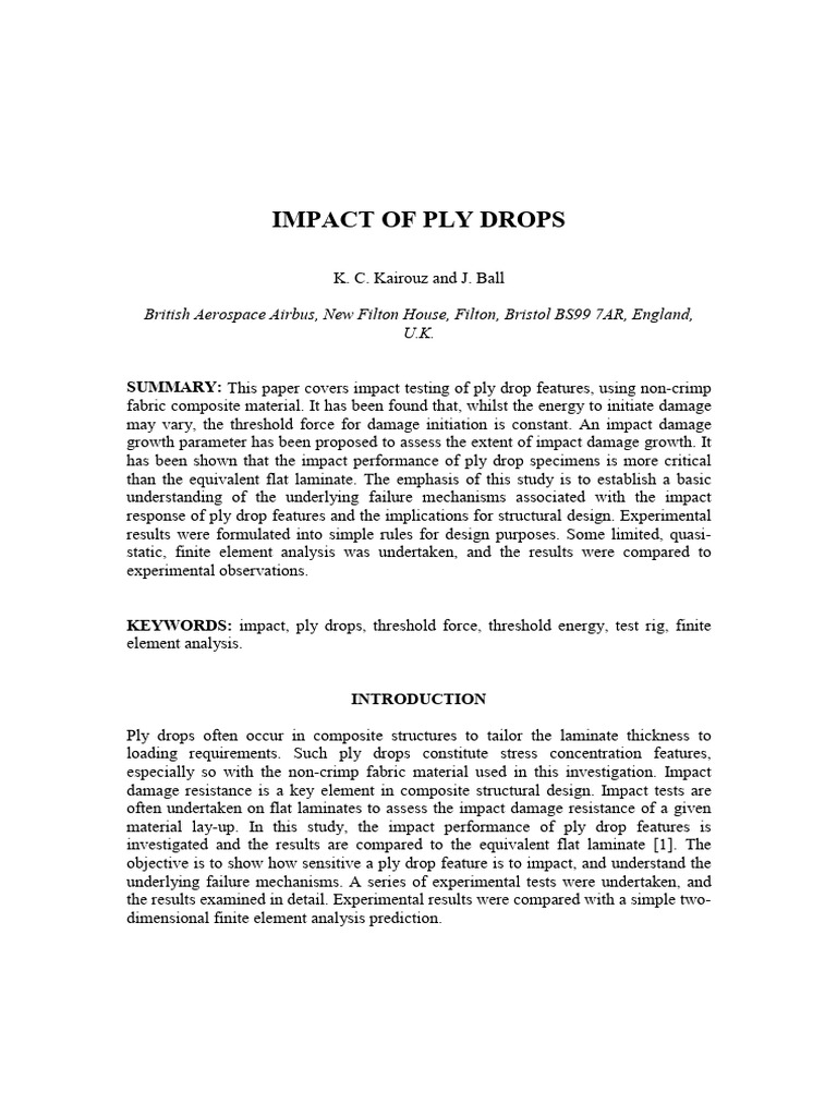 1999 - Impact of Ply Drops | PDF | Young's Modulus | Composite Material