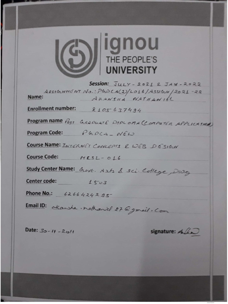 cam scanner Mcsl-016 Assignment | PDF