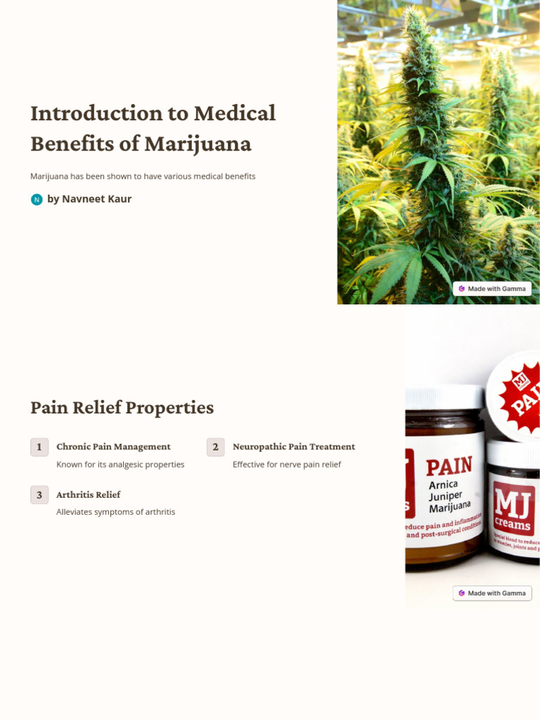 Introduction To Medical Benefits of Marijuana | PDF