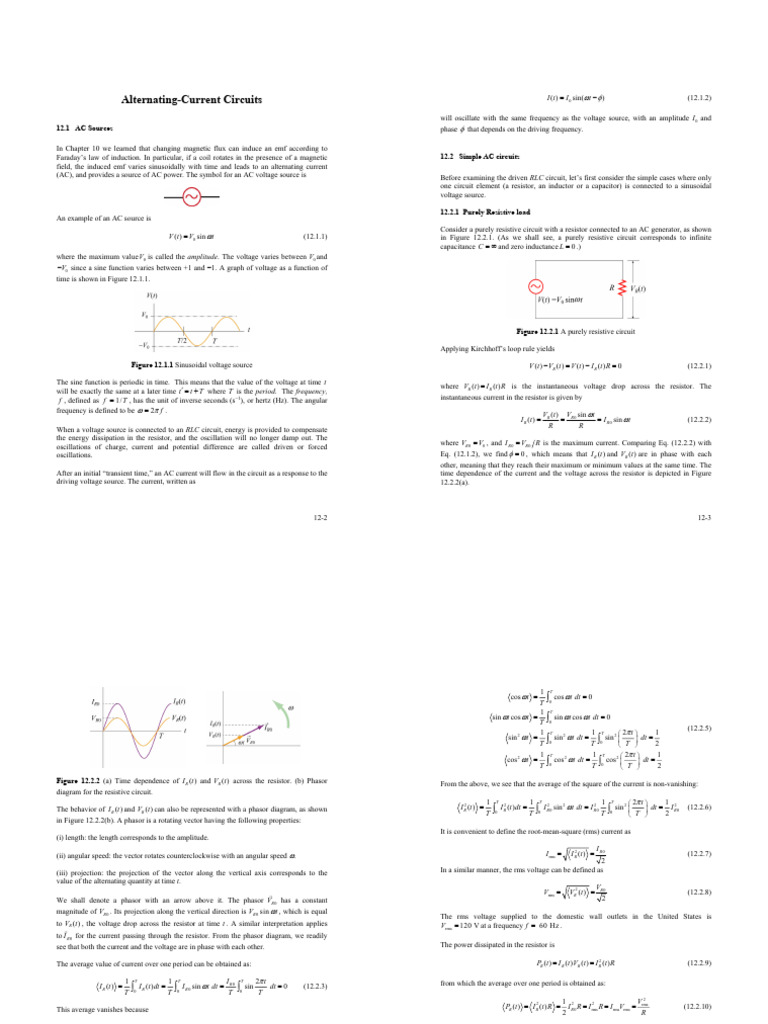 Alternating Current | PDF | Inductance | Electrical Network