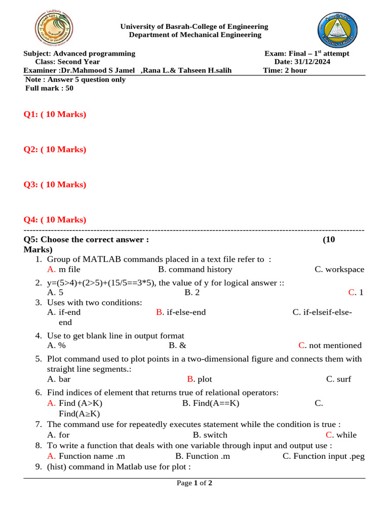 Final Advance Programming 2024 2025 R1 | PDF | Computer Programming