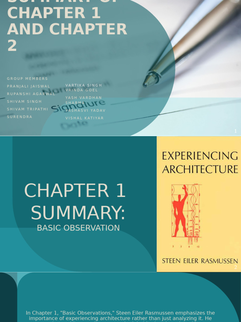 Architecture Experience: Chapters 1 & 2 Summary | PDF | Perception ...