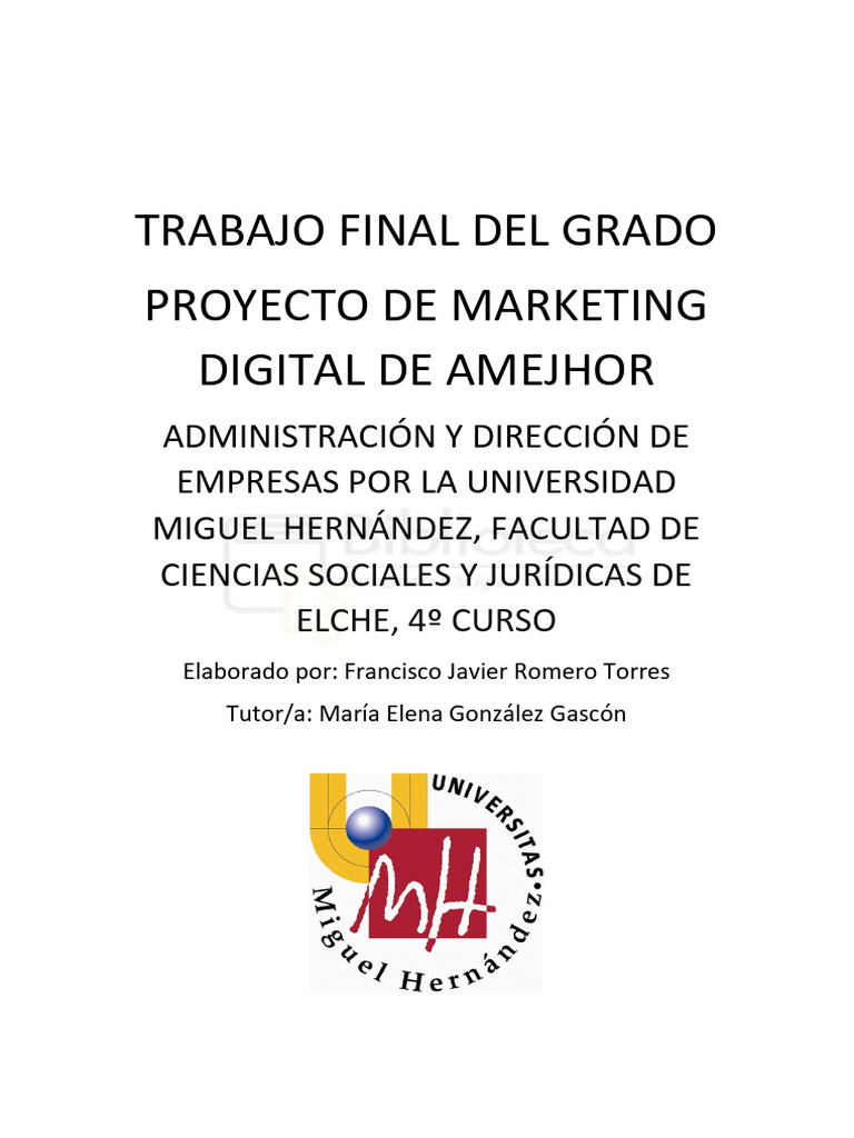 TFG-Romero Torres, Francisco Javier | PDF | Facebook | Publicidad digital