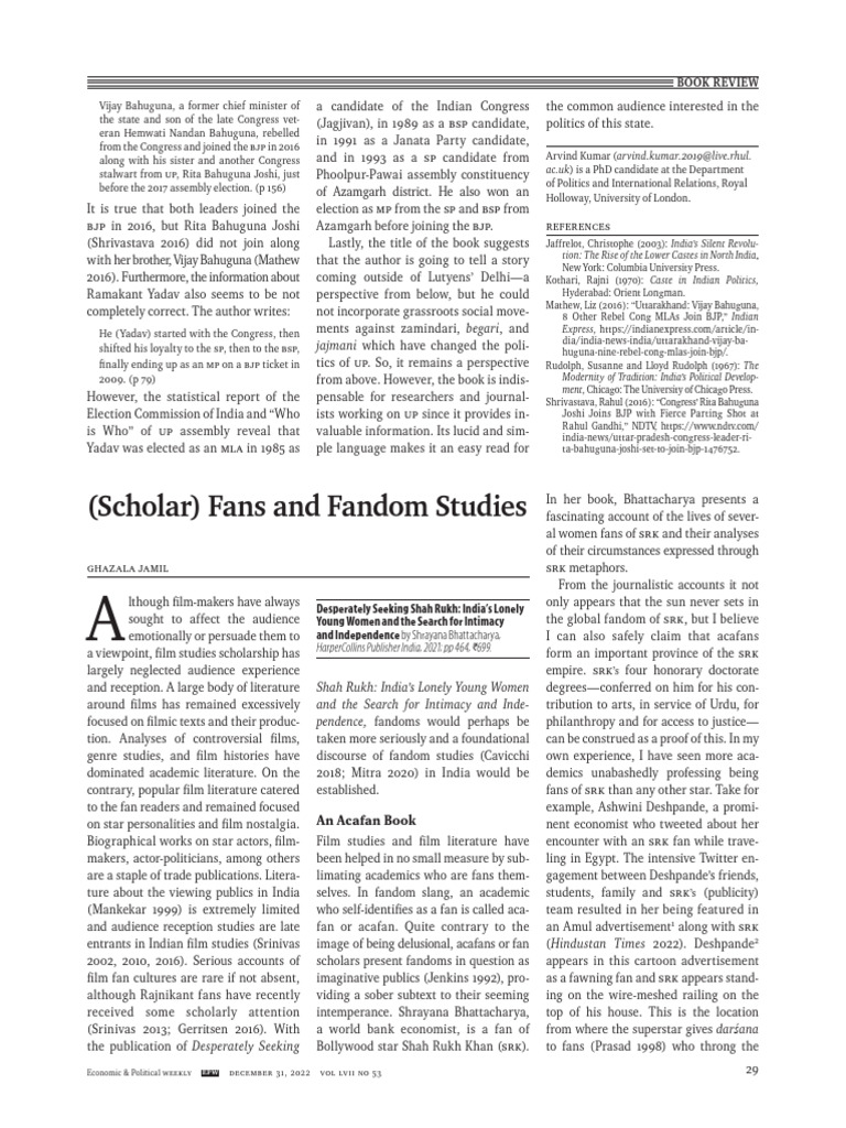 Scholar Fans and Fandom Studies | PDF