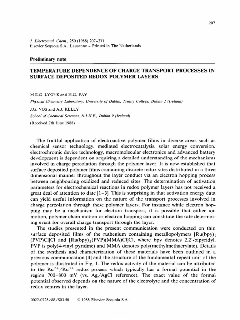 Lyons 1988 | PDF | Polymers | Activation Energy