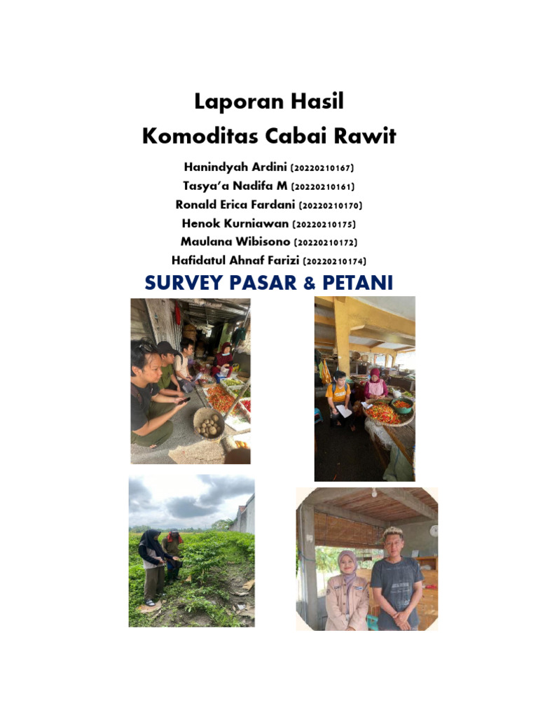Hasil - Prakt Survey Pasar Petani - Henok Kurniawan - 20220210175 | PDF