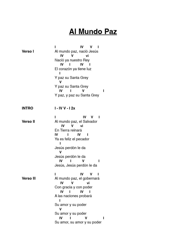 Al Mundo Paz: Nacimiento de Jesús | PDF