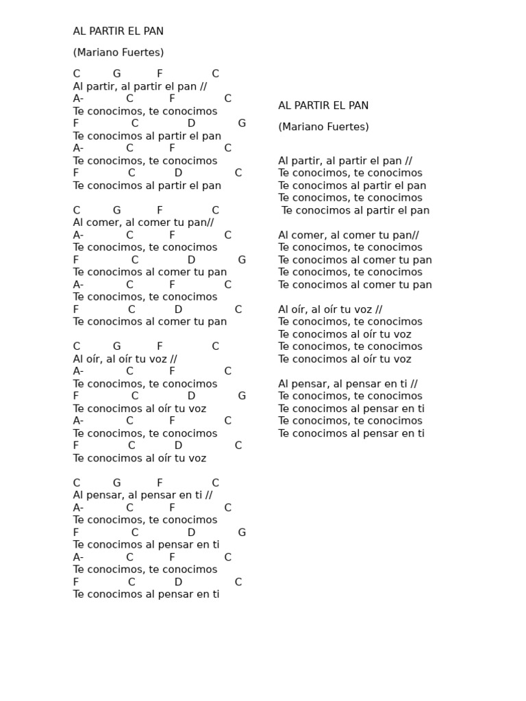 Al Partir el Pan: Letra y Significado | PDF