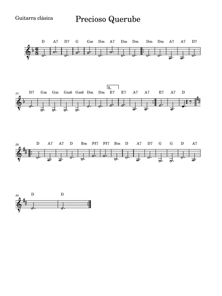 Mi Menor: Precioso Querube en Guitarra | PDF