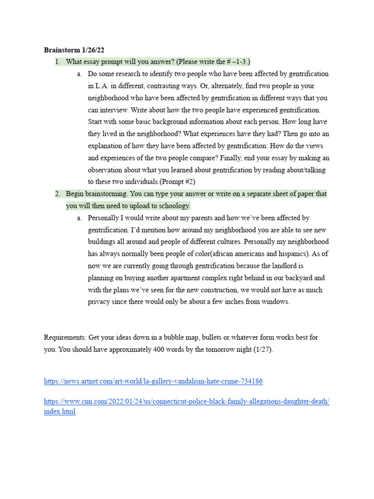 Brainstorm 1-26-22 | PDF