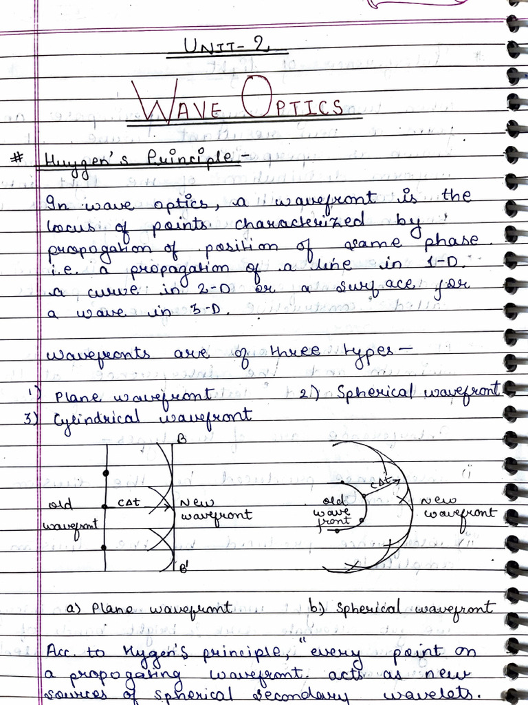 Wave Optics Notes | PDF