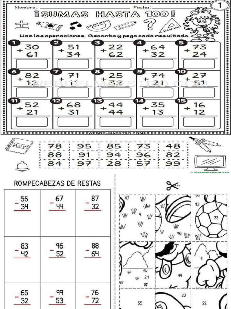 Acividades de Reforzamiento para Trabajar La Suma | PDF