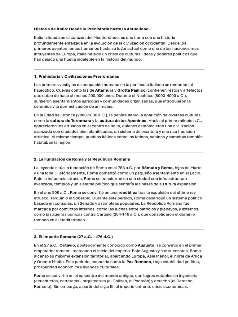 Historia de Italia | PDF | Italia | imperio Romano