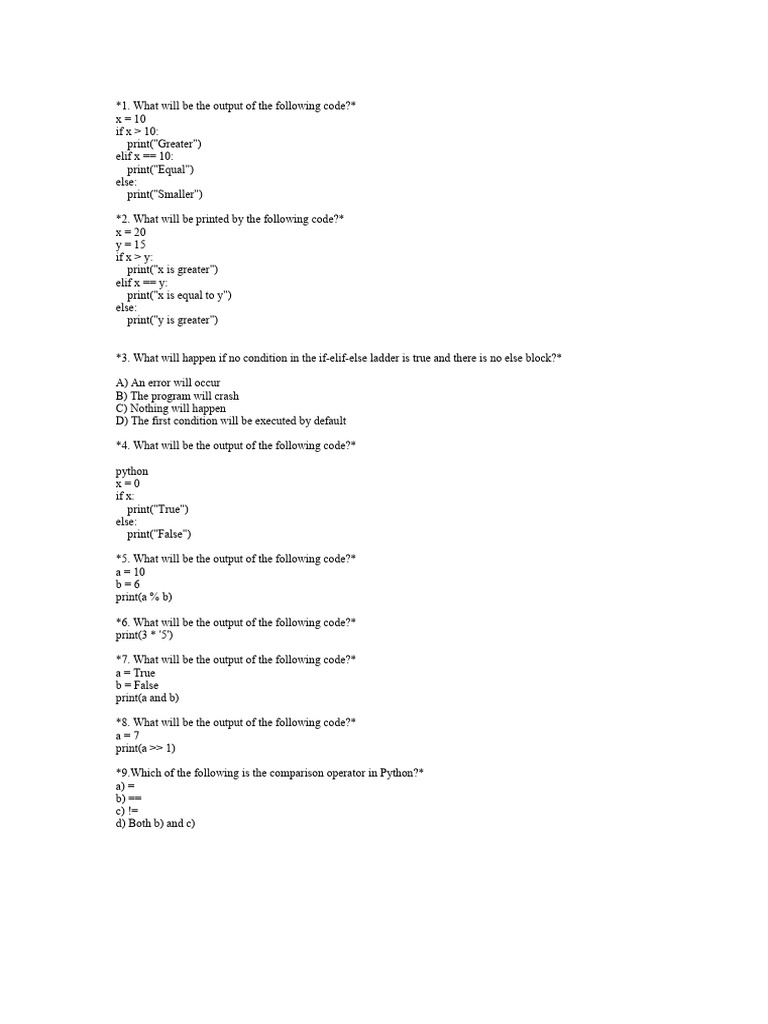 Python Code Output Quiz | PDF