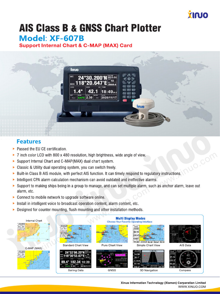 XF-607B AIS Class B & GNSS Chart Plotter | PDF