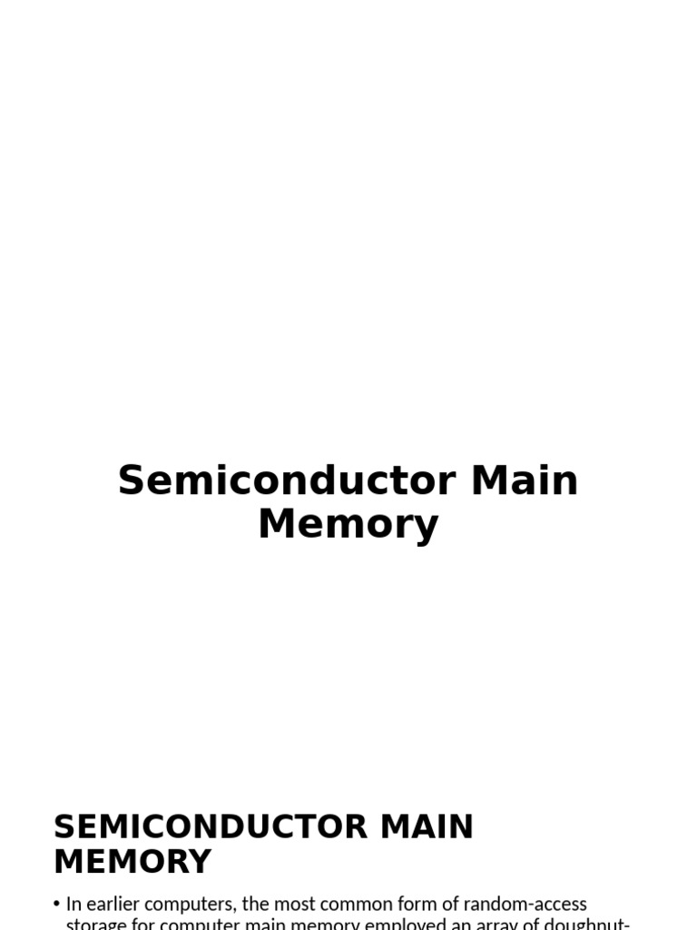 SemiConductor MainMemory | PDF | Random Access Memory | Dynamic Random ...