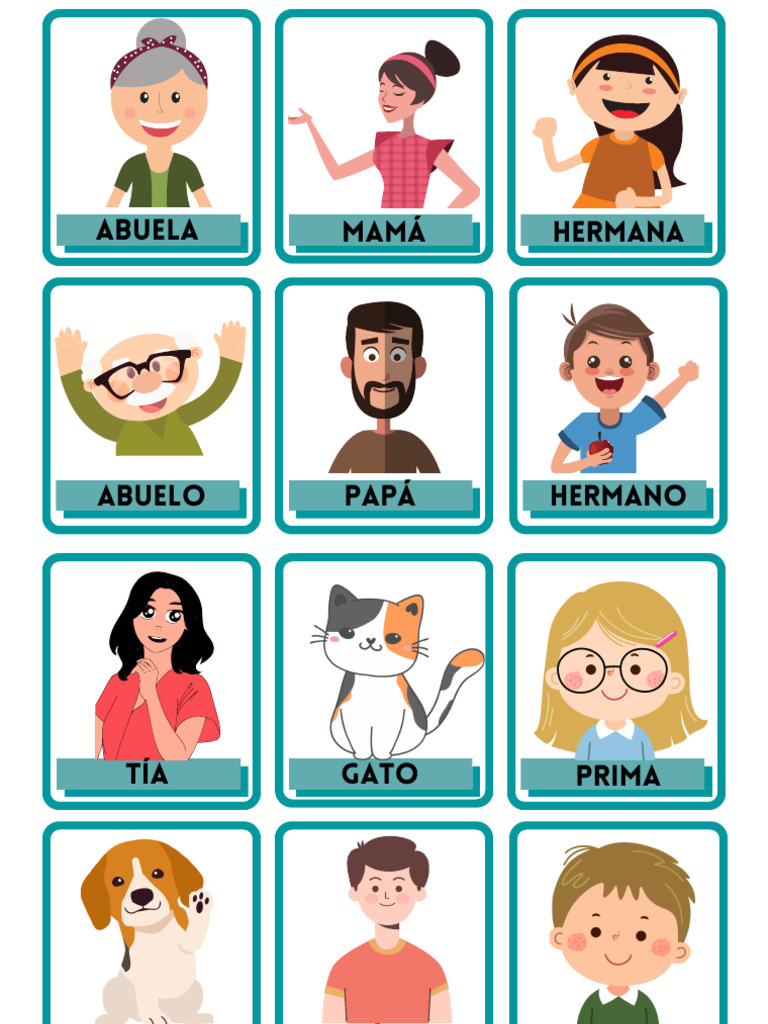 Familia Vocabulario Flashcards | PDF