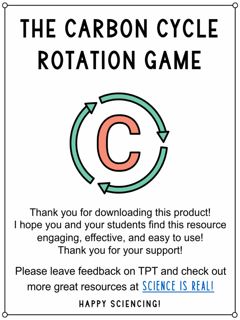 The Carbon Cycle Rotation Game: Science Is Real! | PDF | Carbon Cycle ...