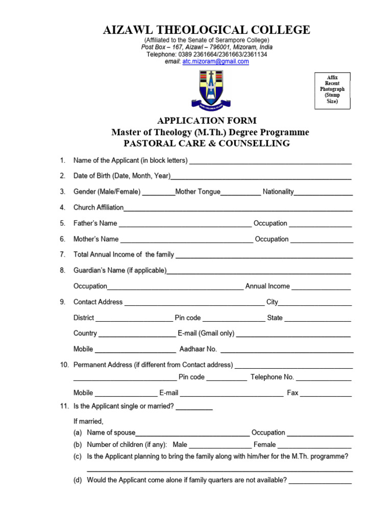 M.th. Pastoral Care & Counseling | PDF