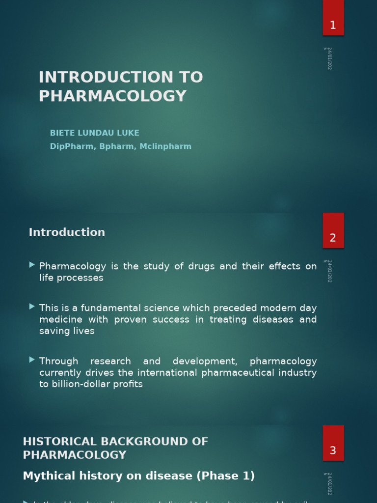 Introduction To Pharmacology | PDF | Topical Medication | Pharmacology