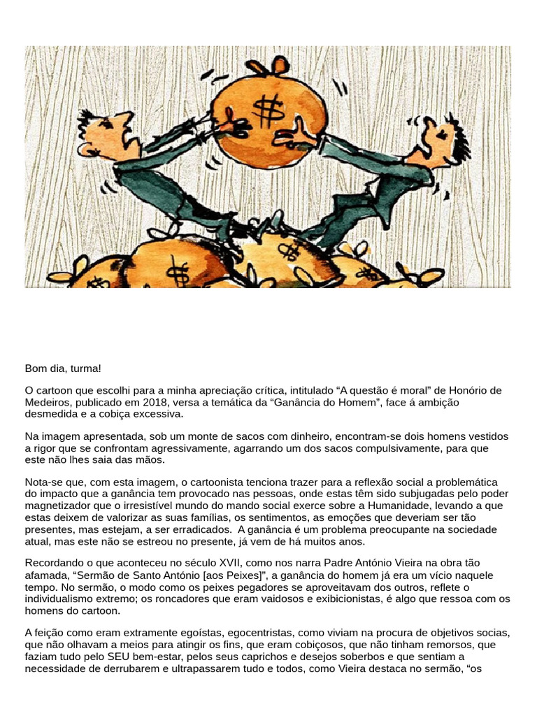 Apreciação crítica sobre um cartoon | PDF