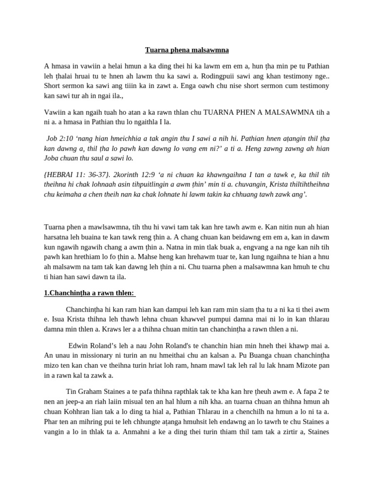 Tuarna phena mawlsawmna | PDF