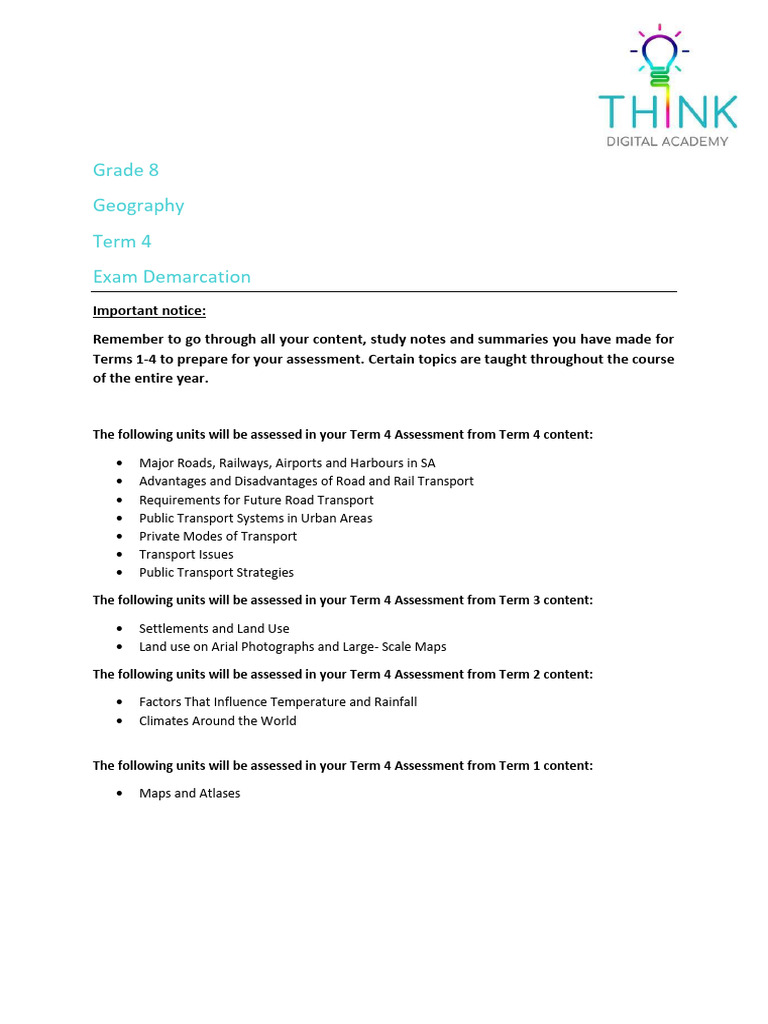 Geography Term4 Dermacation | PDF