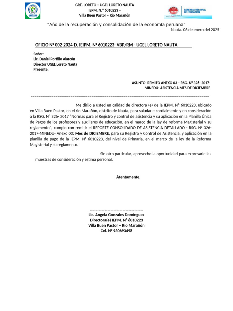 Asistencia DICIEMBRE-.6010223.Nauta | PDF