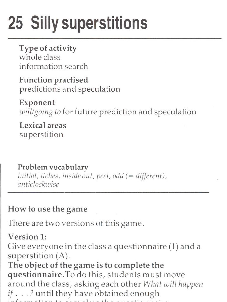 Silly superstitions | PDF