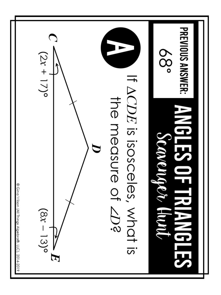 ADV Triangle Sum and Isos Task Cards | PDF | Euclidean Geometry | Elementary Geometry