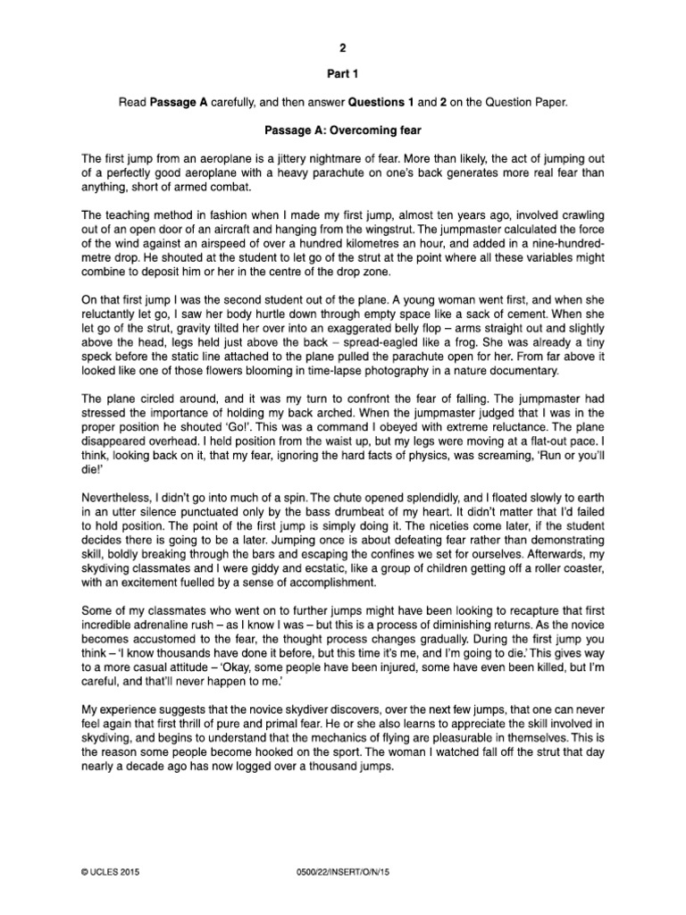 Overcoming Fear - Reading Passage | PDF