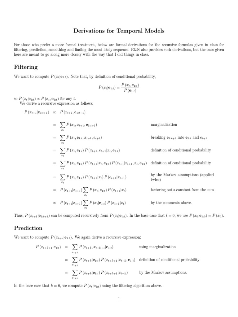 AI Derivations For Temporal Models | PDF | Applied Mathematics | Algorithms