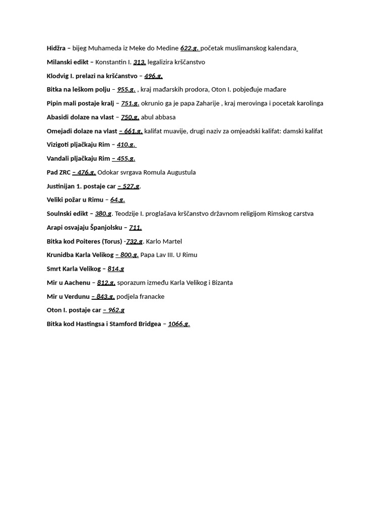 Povijest Godine 1. Ispit 2. Razred _99ff64d0-82b7-4e64-8dbe-2fe74cbff436 | PDF